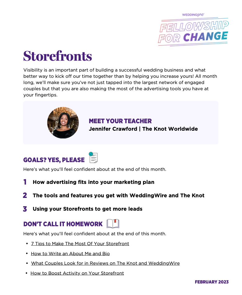 February: Storefront Success - WeddingPro